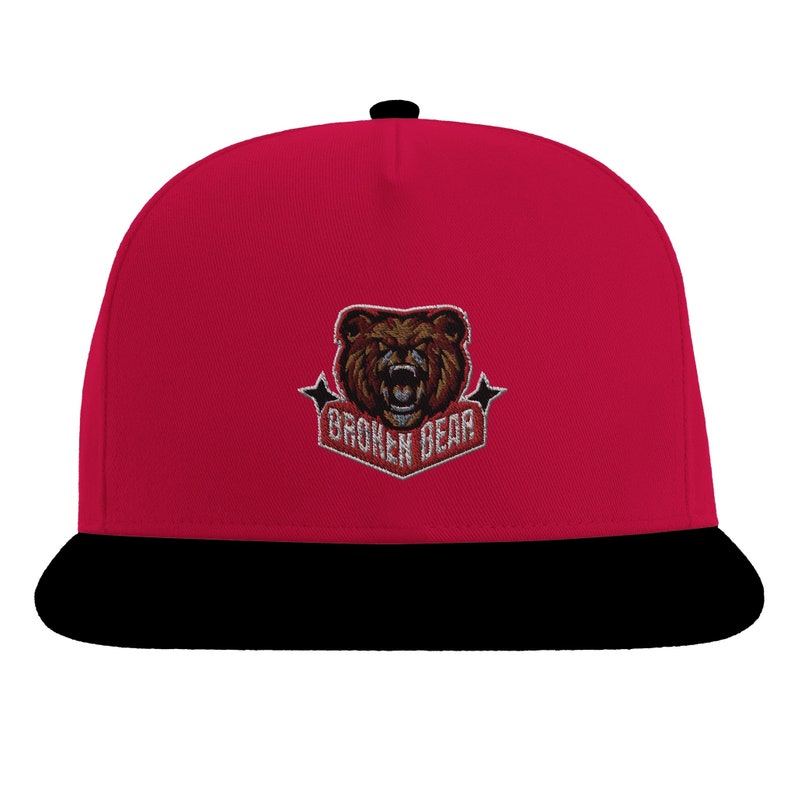 Broken Bear Original Flat Peak Snapback Beechfield B660 - Etsy