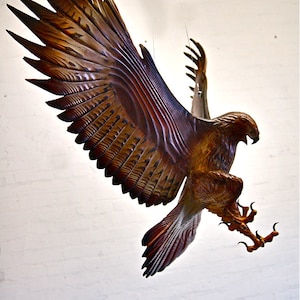 Hawk Wood Sculpture Attacking by Jason Tennant - Etsy
