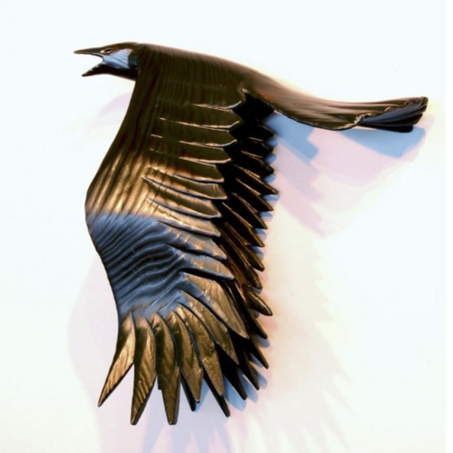 Flying Crow Wood Carving, Gesture 3 by Jason Tennant - Etsy