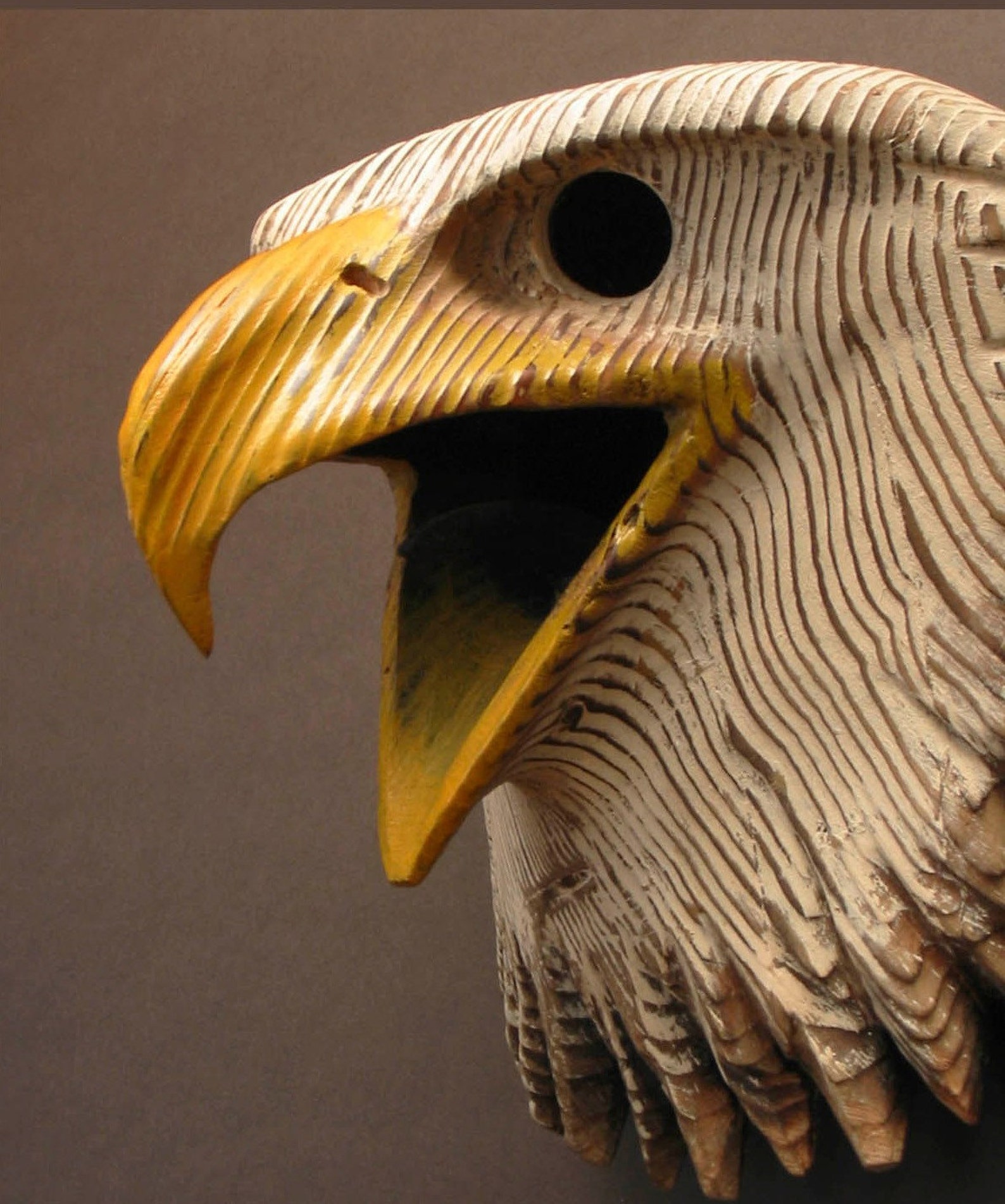 Máscara de talla de madera de águila, escultura de madera tallada a ...
