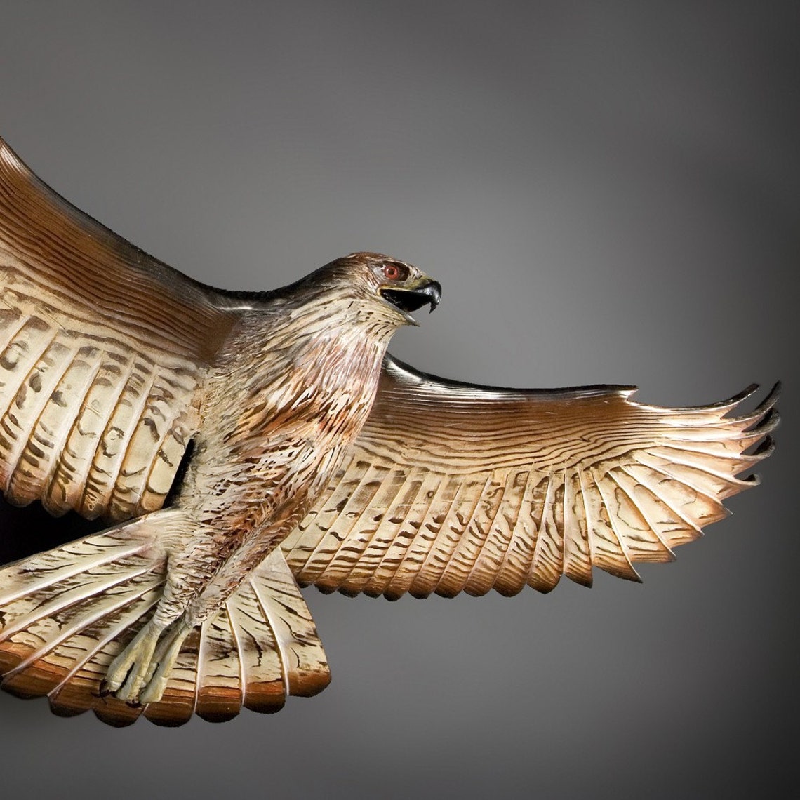 Hawk Woodcarving Flying Sculpture by Jason Tennant - Etsy