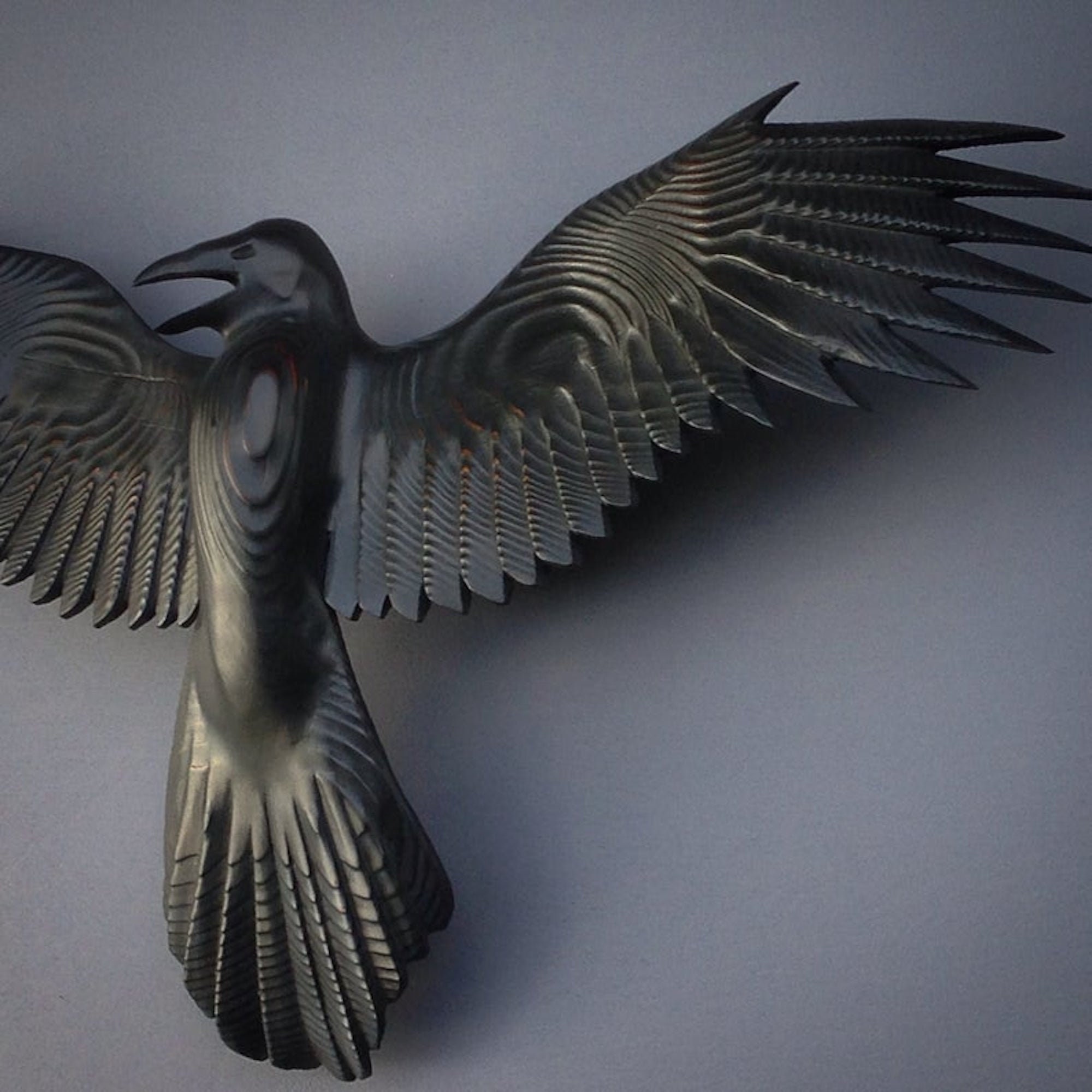 Raven Wood Carving by Jason Tennant - Etsy