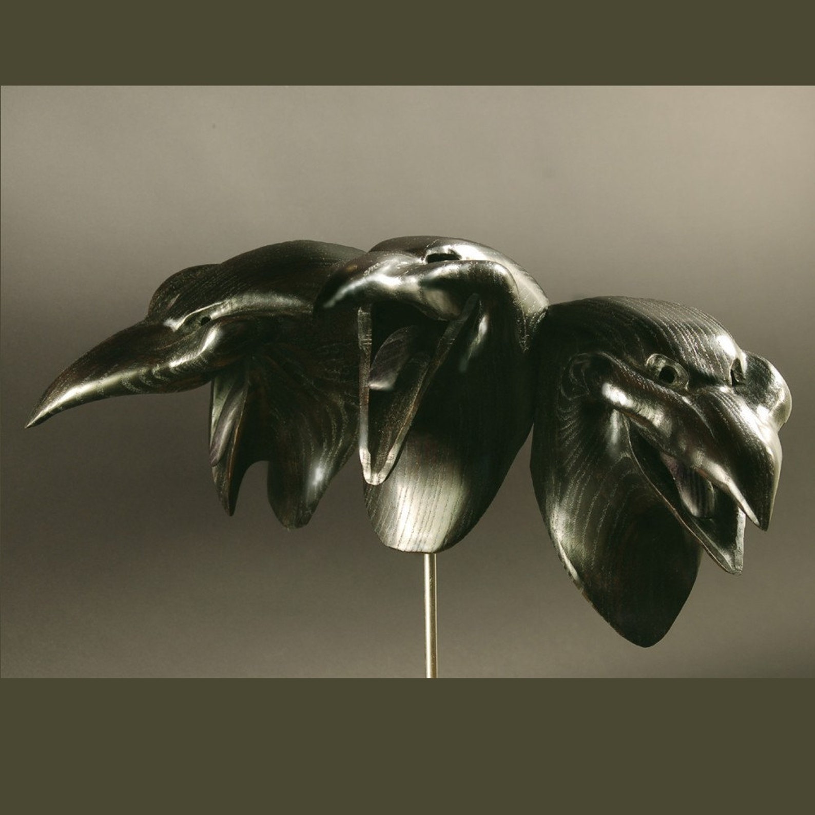 Crow Mask Wood Sculpture Three Laughing by Jason Tennant - Etsy