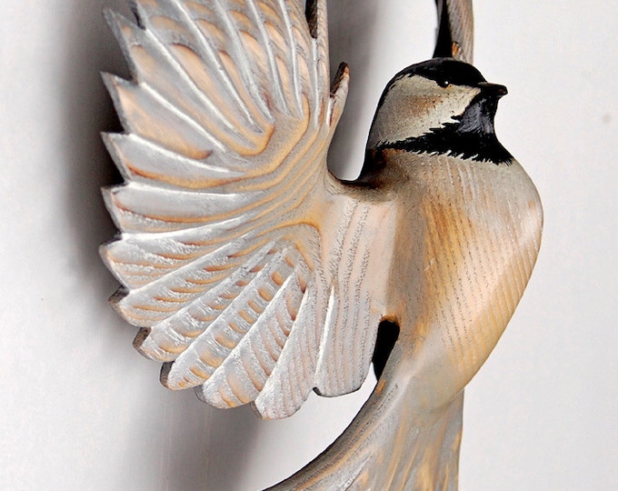 Chickadee Wood Sculpture Woodcarving in Ash by Jason Tennant - Etsy