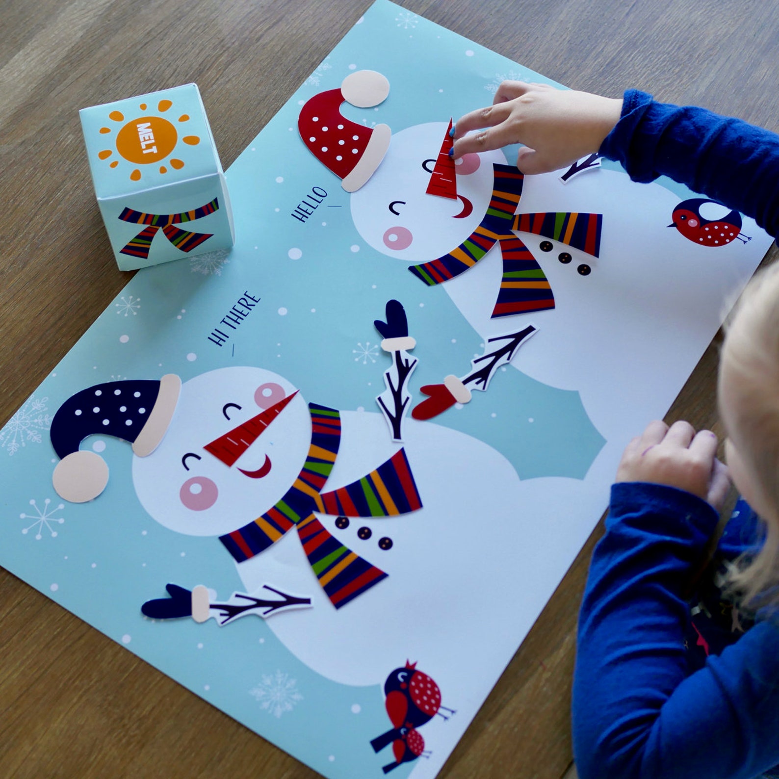 Winter Christmas Party Game Printable: Build A Snowman - Etsy