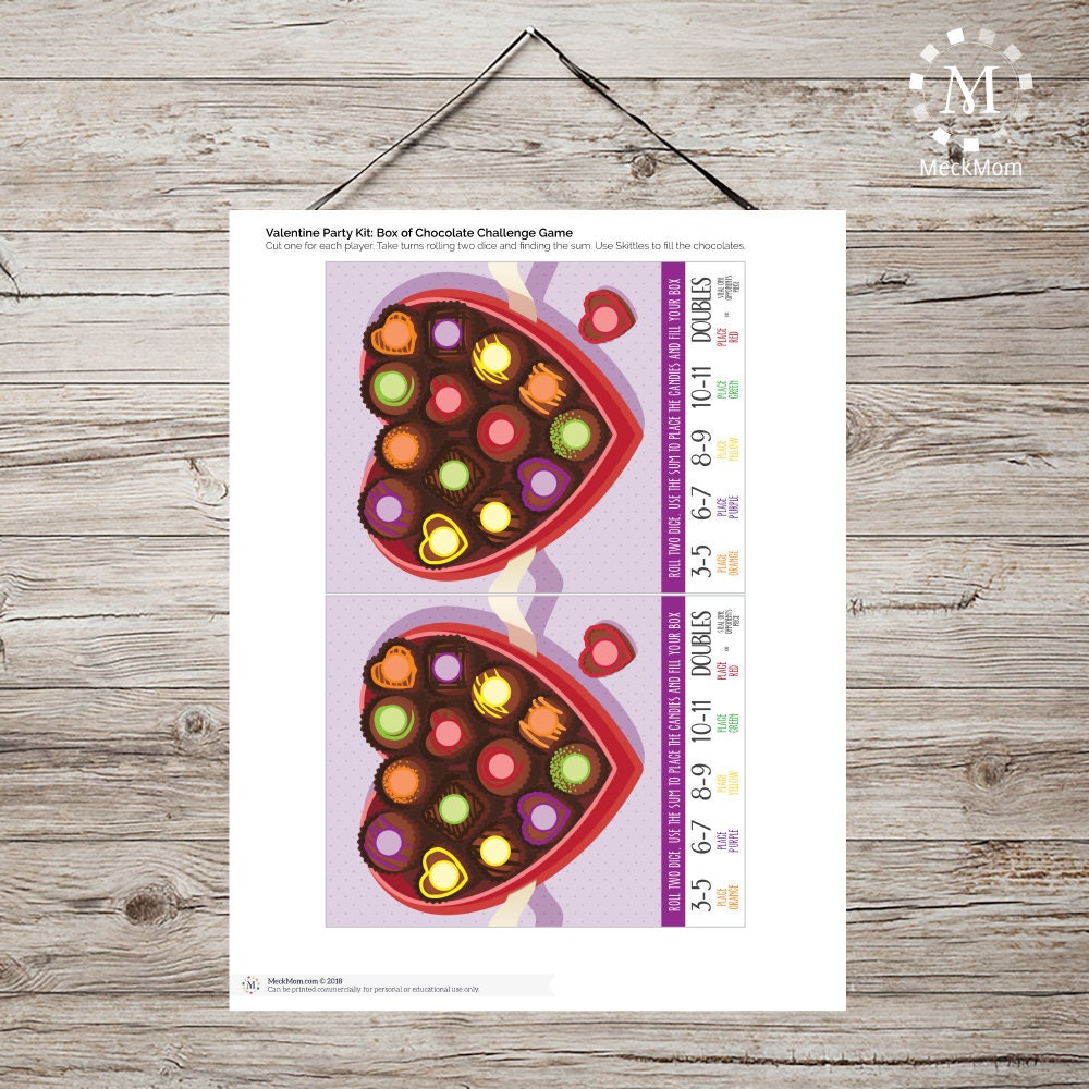 Printable Games: Box of Chocolates Challenge Valentine Party | Etsy