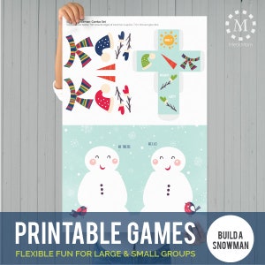 Winter Christmas Party Game Printable: Build A Snowman - Etsy