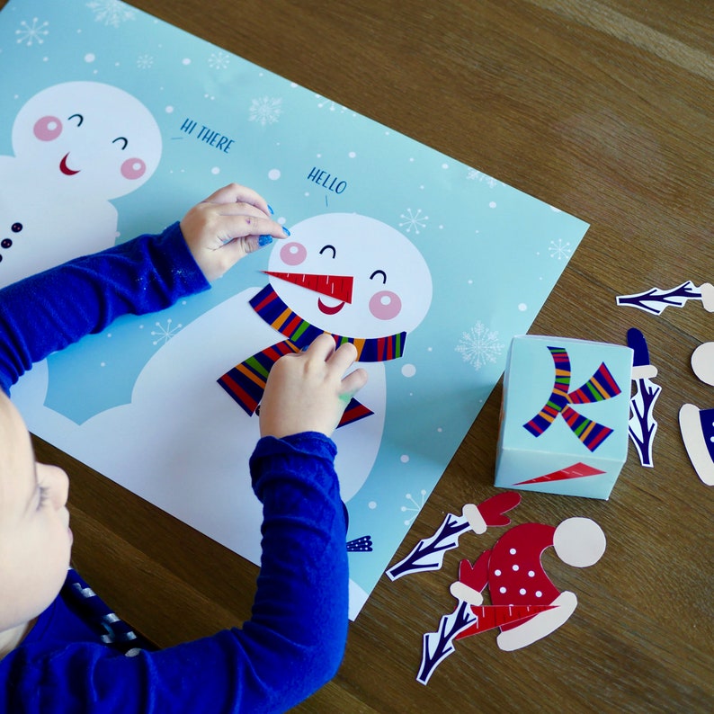 Winter Christmas Party Game Printable: Build A Snowman - Etsy