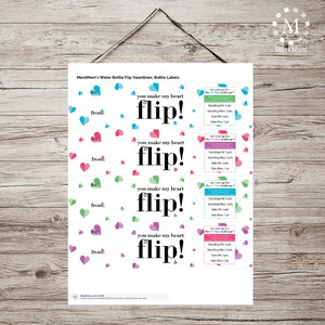 Water Bottle Flip Printable Valentines for Boys and Girls - Etsy