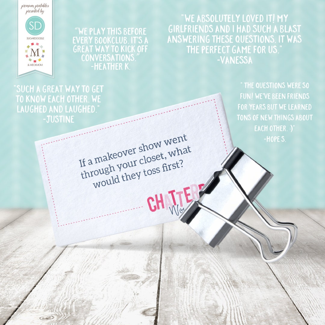 Chatterbox Conversation Game Women's Edition. Printable Set - Etsy