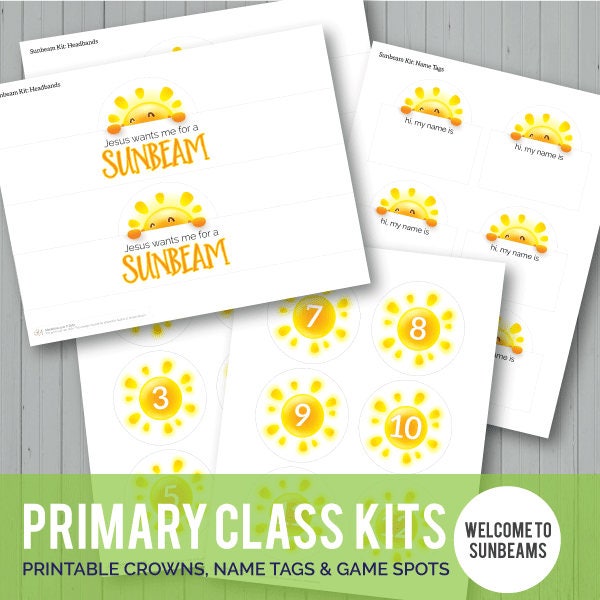 Sunbeam Class Handout Kit for Primary - Etsy