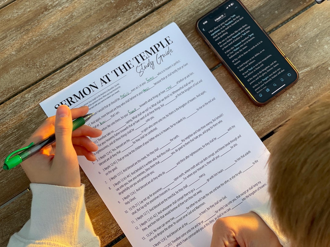 Sermon at the Temple Study Guide | Book of Mormon Object Lesson on ...