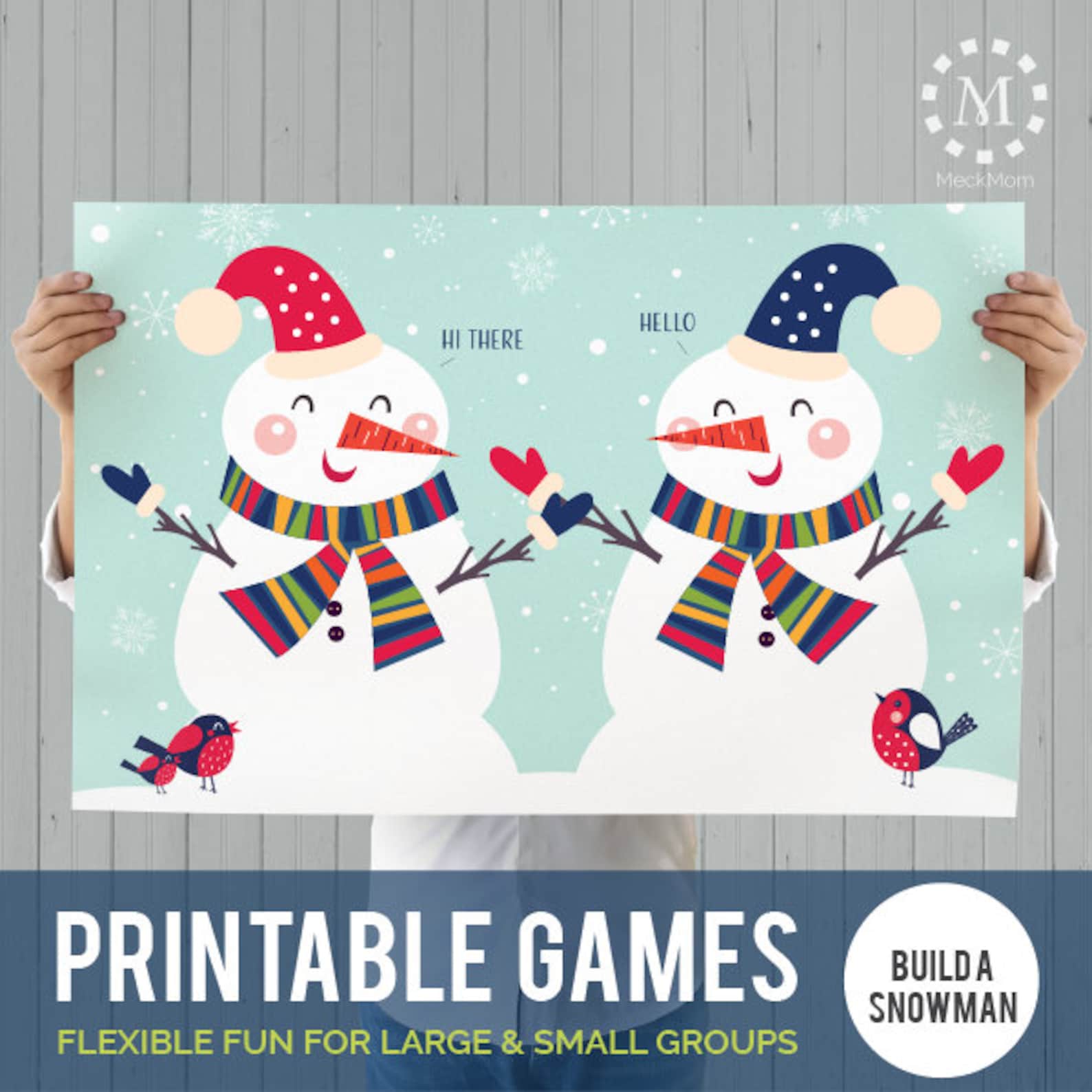 Winter Christmas Party Game Printable: Build A Snowman - Etsy