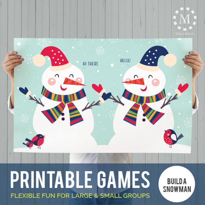 Winter Christmas Party Game Printable: Build A Snowman - Etsy