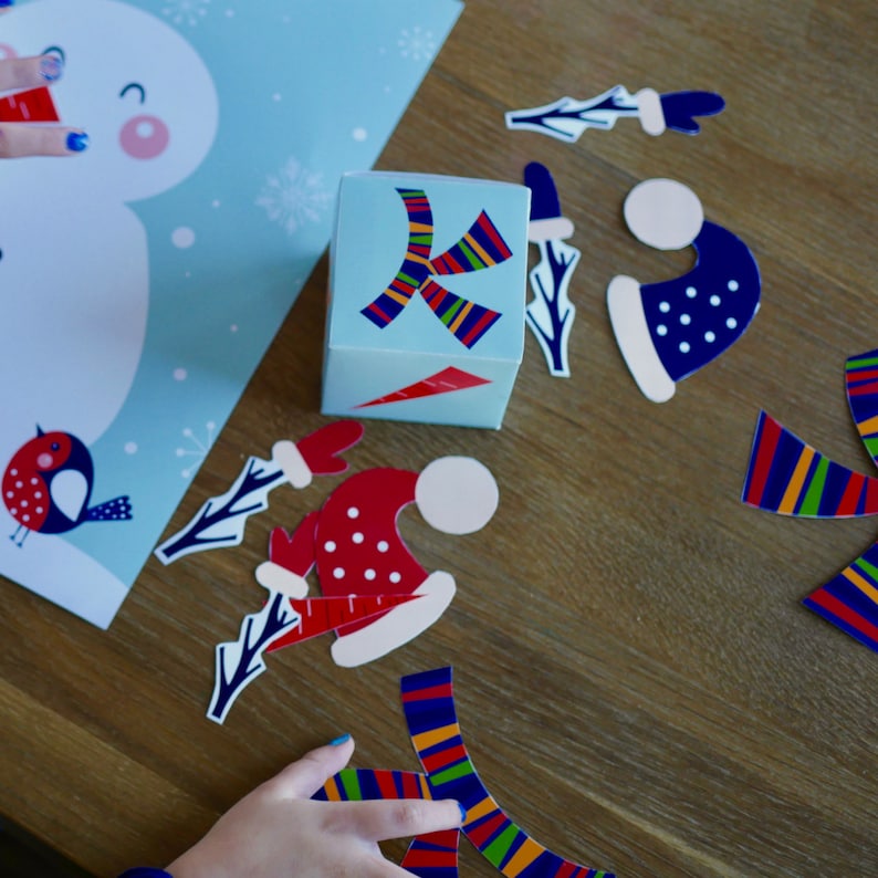 Winter Christmas Party Game Printable: Build A Snowman - Etsy