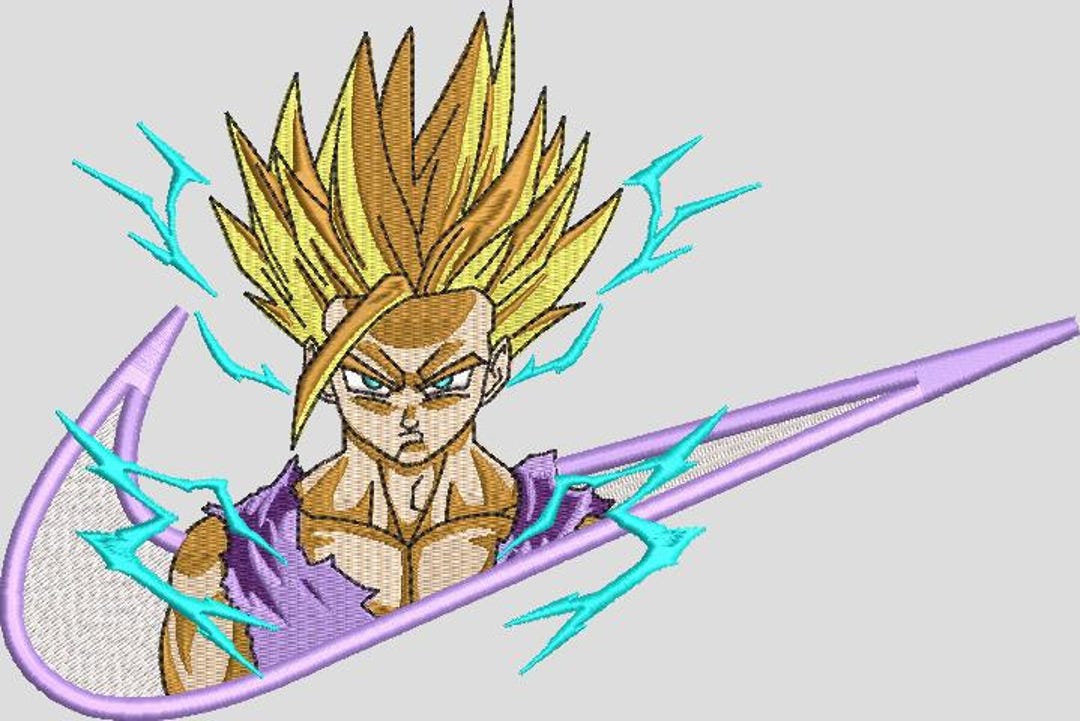 Design Embroidery Gohan Super Saiyan 3 Db Nike Anime Manga Patch Design ...
