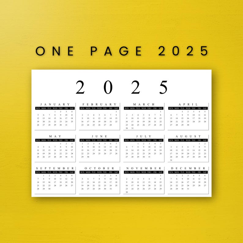 2025 Monthly Calendar Digital & Printable Planner | Landscape Quick ...