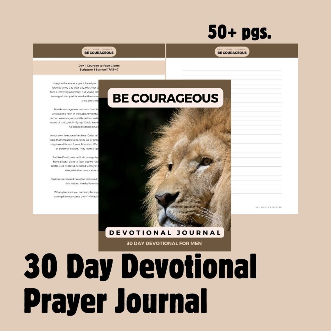 Digital Devotional Journal for Men, Prayer Journal for Men. Father's ...