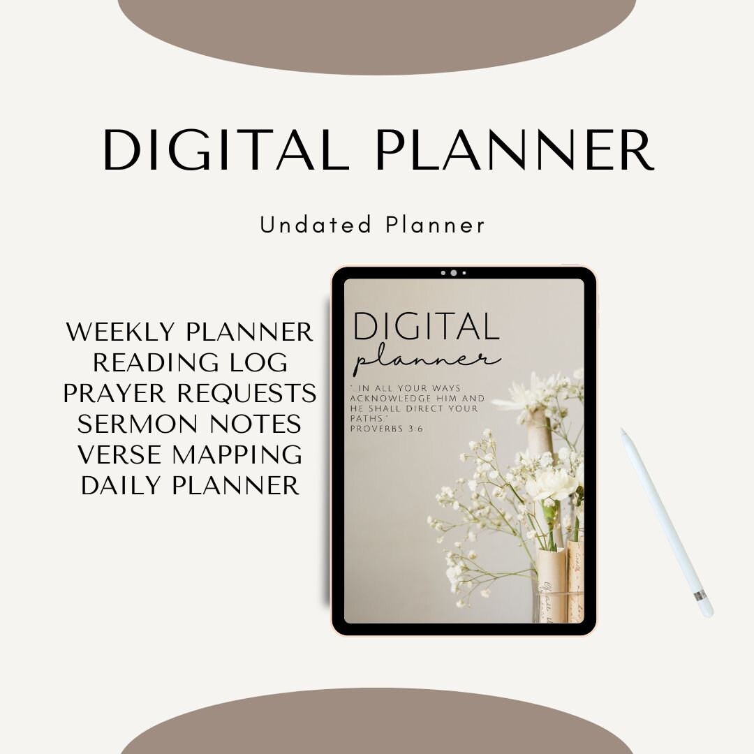 Undated Digital Planner, Faith Digital Planner, iPad Planner, Christian ...