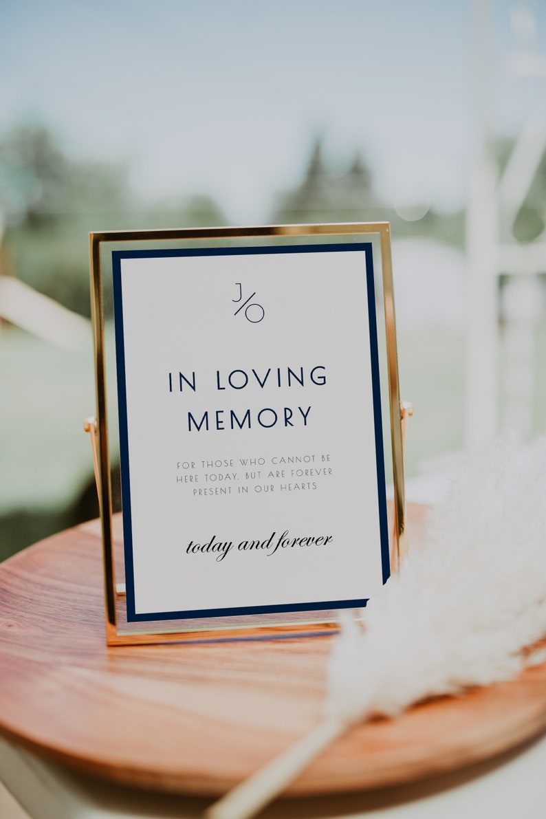 In Loving Memory Navy Sign, Modern Memory Sign Printable, Printable ...