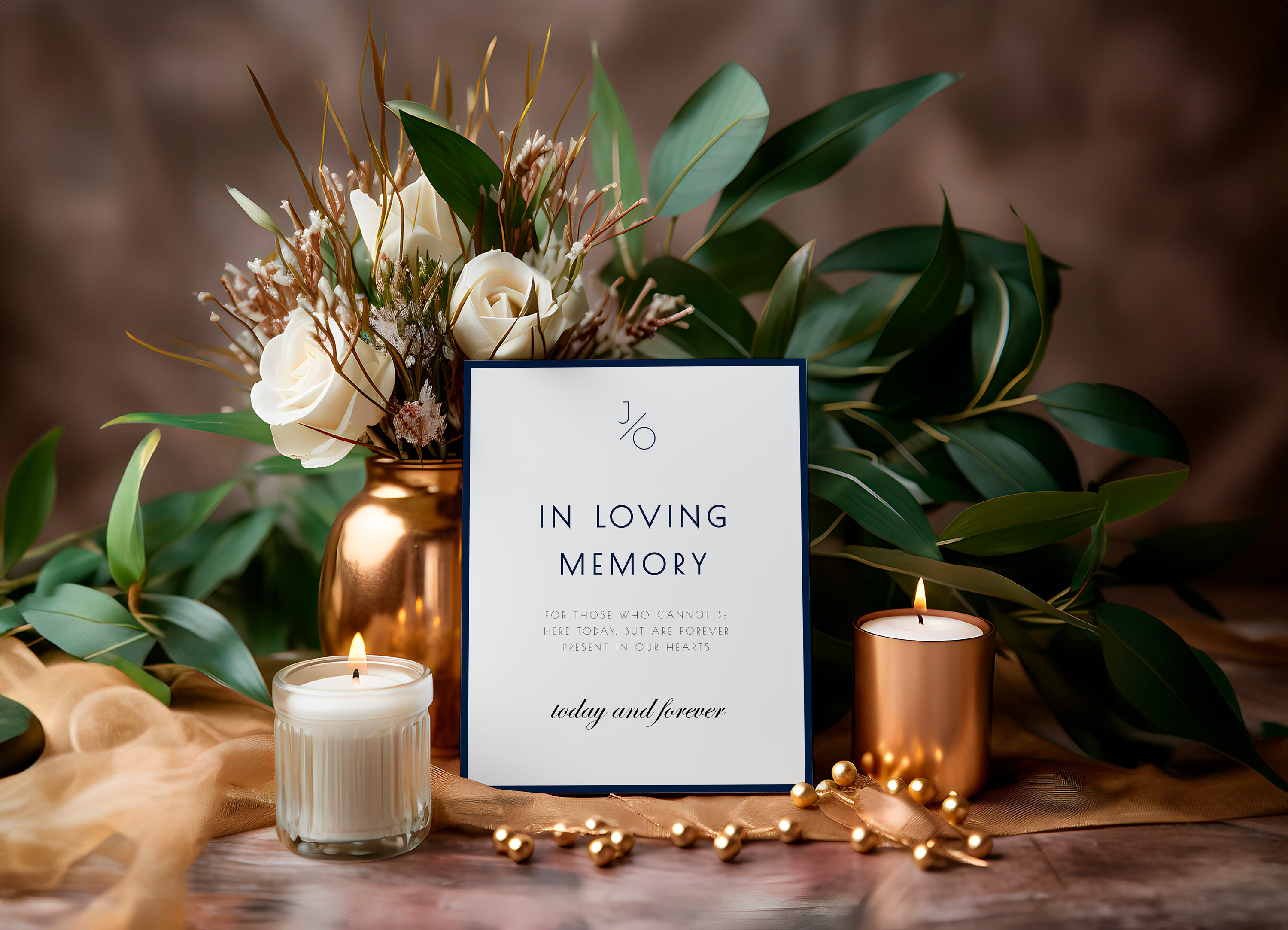In Loving Memory Navy Sign, Modern Memory Sign Printable, Printable ...