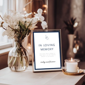 In Loving Memory Navy Sign, Modern Memory Sign Printable, Printable ...