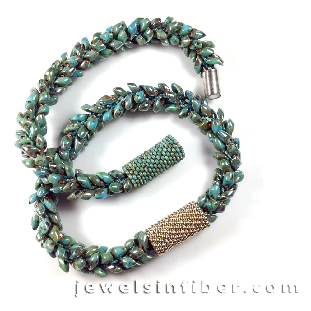 Turquoise Kumihimo Bracelet Kit With Long Magatamas and Peyote Clasp - Etsy
