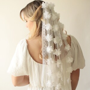 Lace Ribbon Veil Bridal Veil Alternative Boho Bridal Hair - Etsy