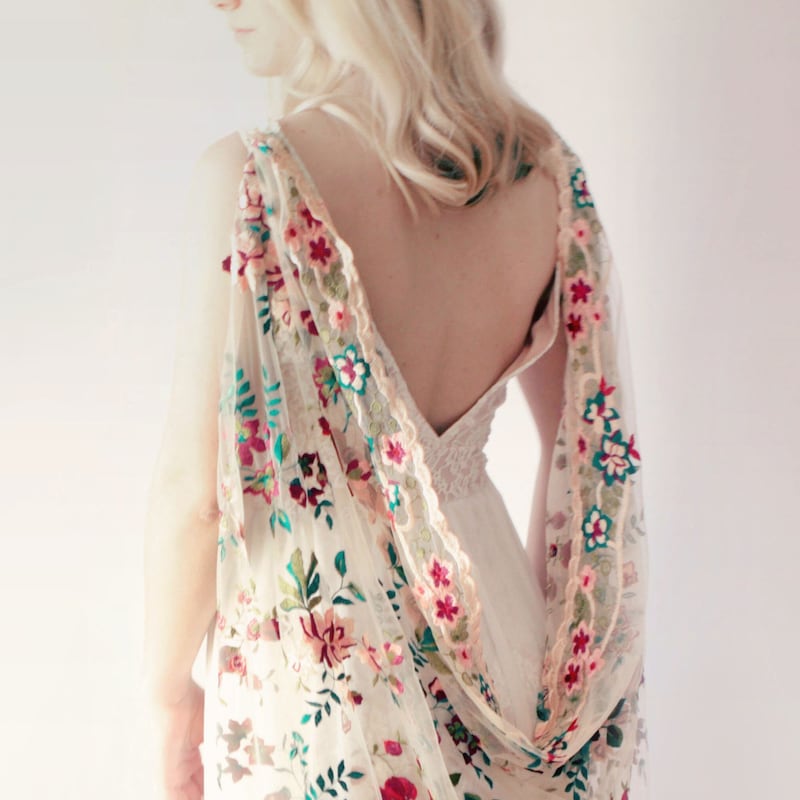 Red Flower Bridal Cape - Etsy