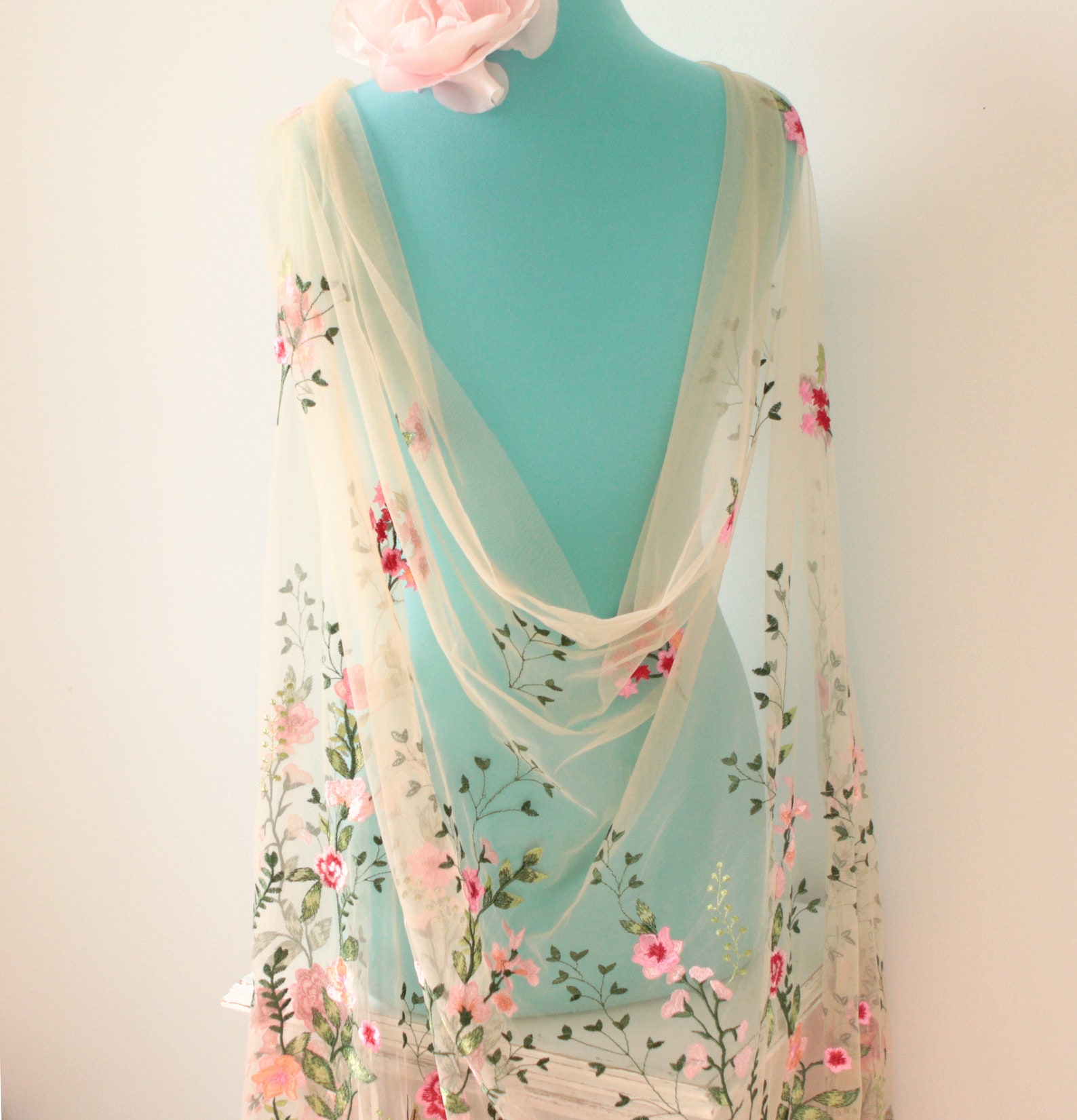 Meadow Rose Bridal Cape, Clip-on Drape Cape, Ceremony Covering - Etsy