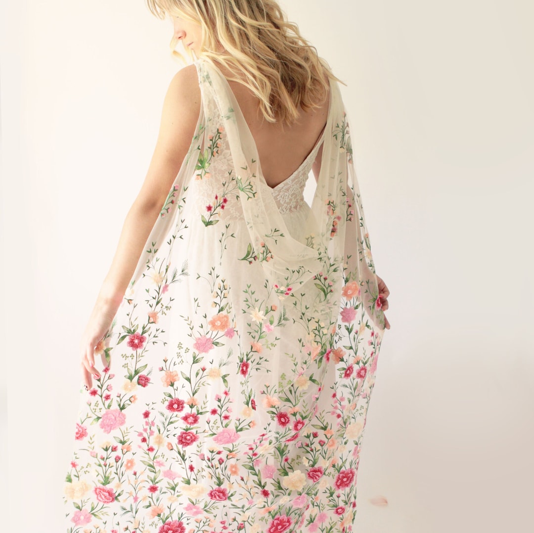 Meadow Rose Bridal Cape, Clip-on Drape Cape, Ceremony Covering - Etsy