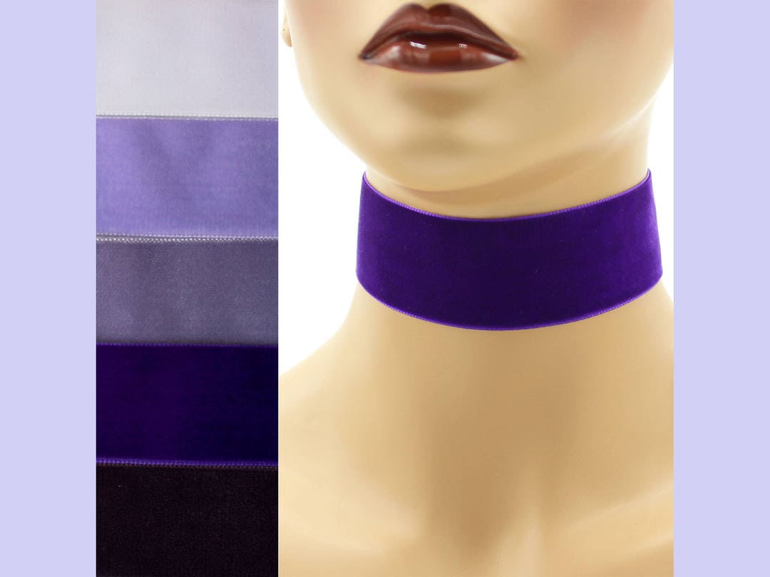 Purple Velvet Choker 1.5 Inch Wide Custom Made Your Length and Color ...