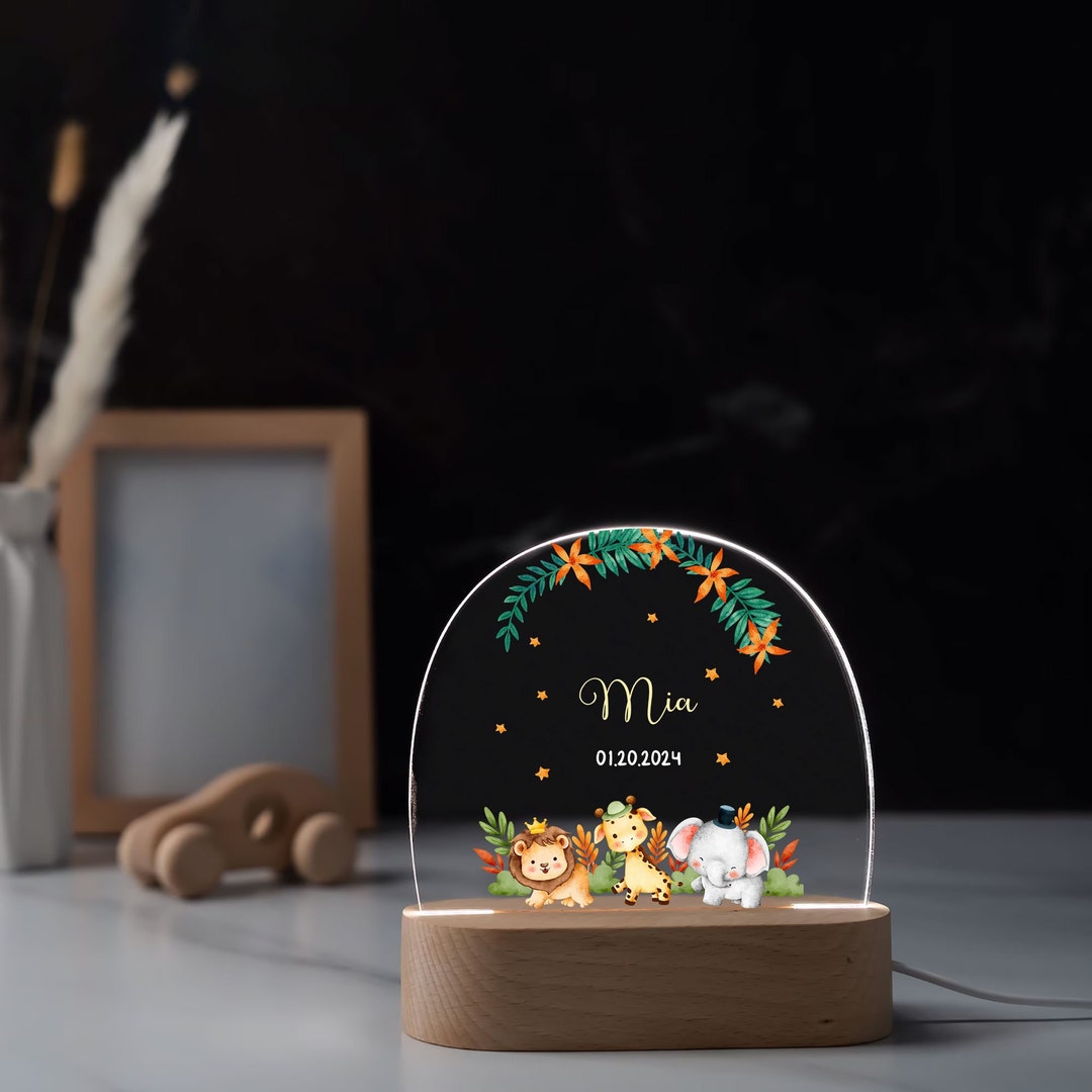 Cute Animal Night Lamp, Cute Baby Acrylic Night Light, Woodland Animals ...