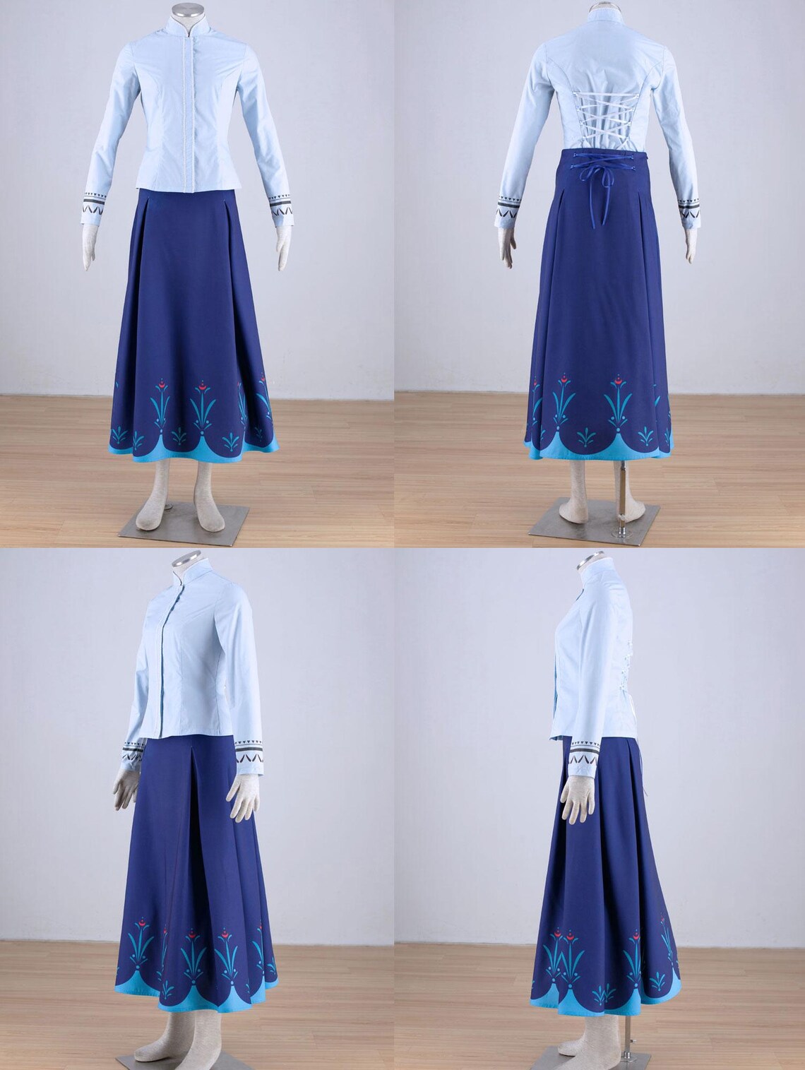 Anna Dres Princess Anna Cosplay Costume Anna Costume Custom Made Size ...