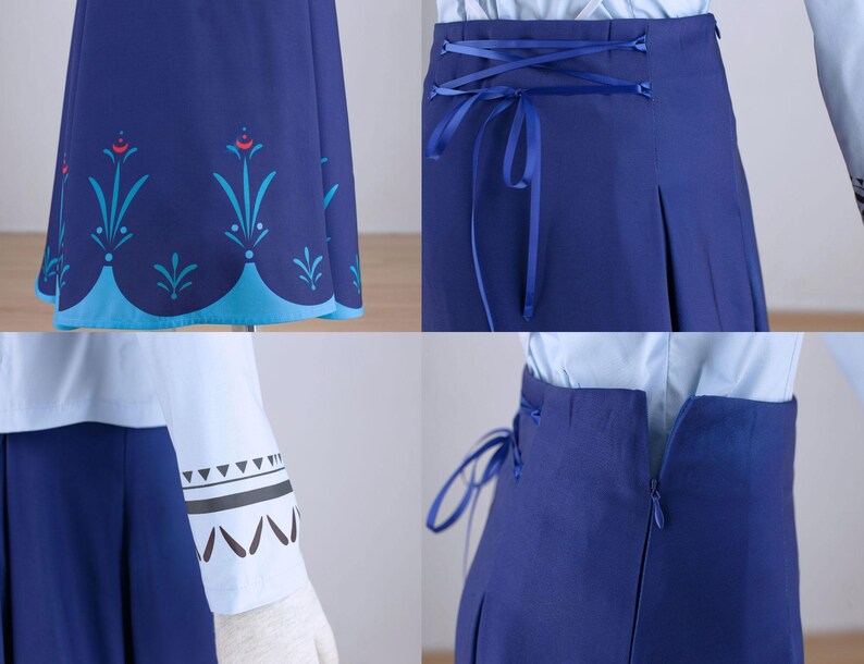 Anna Dres Princess Anna Cosplay Costume Anna Costume Custom Made Size ...
