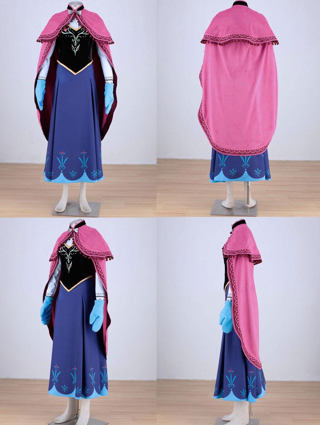 Anna Dres Princess Anna Cosplay Costume Anna Costume Custom Made Size ...