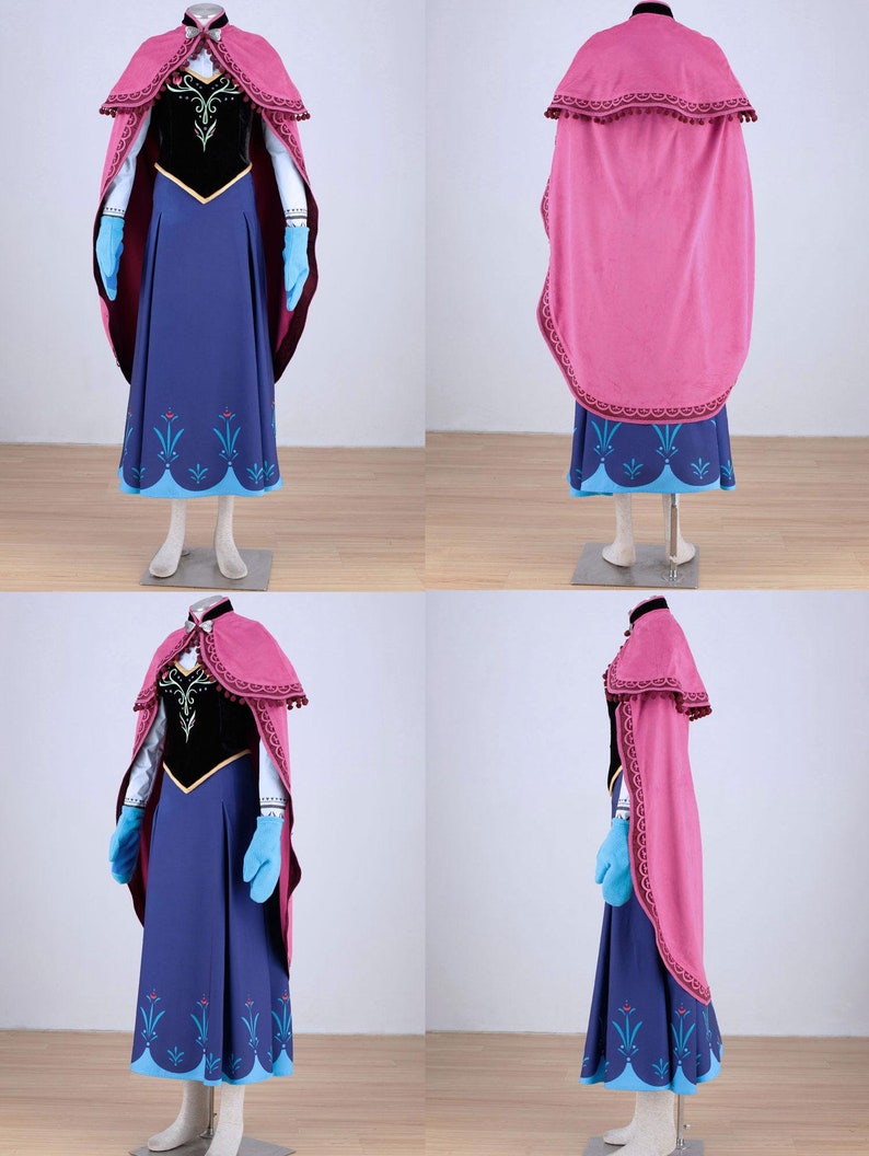 Anna Dres Princess Anna Cosplay Costume Anna Costume Custom Made Size ...