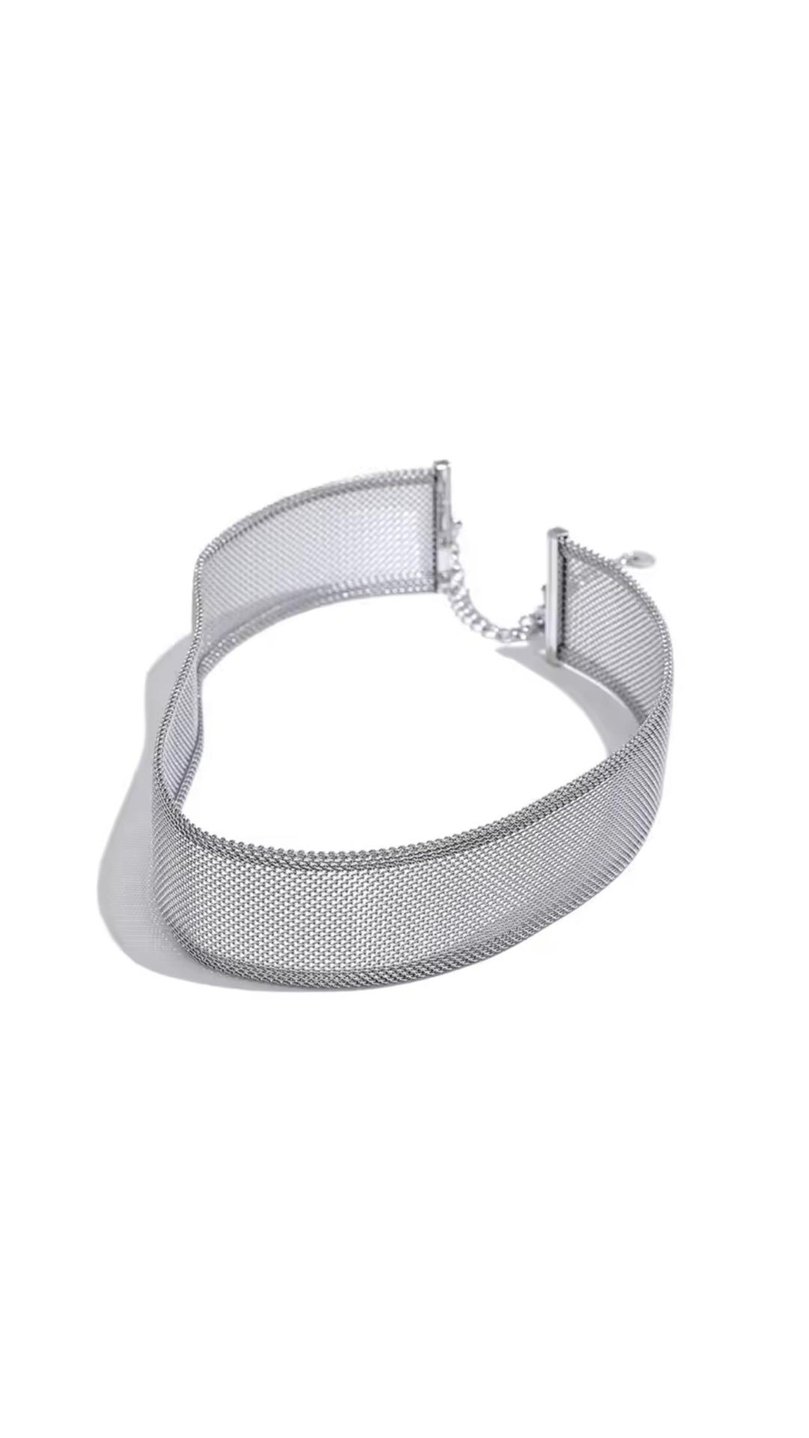 Mesh Metal Choker, Gold Collar Mesh Choker Necklace, Wide Choker, Gold ...