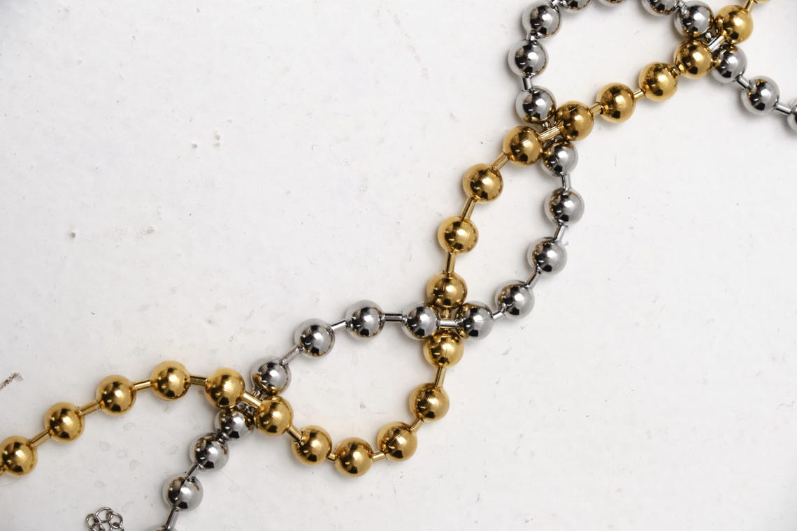 Big Ball Chain Necklace, Oversized Ball Chain Necklace, Stainless Steel ...