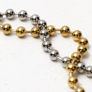 Big Ball Chain Necklace, Oversized Ball Chain Necklace, Stainless Steel ...