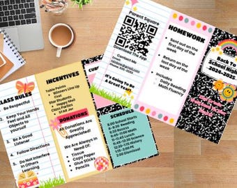 Back to School Owl Brochure Digital Download| Open House Editable ...