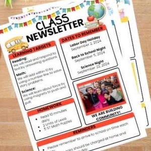 Year Long Editable Class Newsletter Back to School Teacher Fillable ...