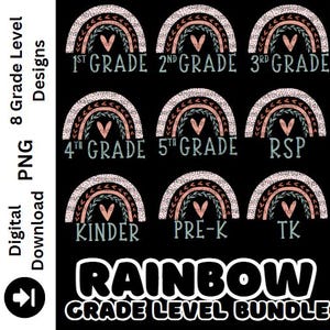 Teacher Rainbow Grade Level PNG Teacher Name Teacher Life Gift for ...