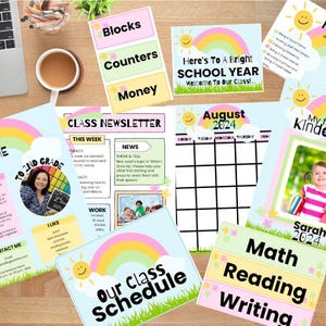Back to School Rainbow Meet the Teacher Class Newsletter Happy Mail ...