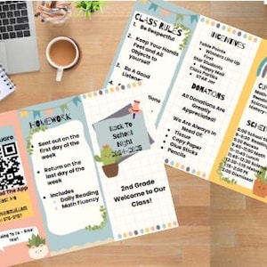 Back to School Boho Succulent Brochure Digital Download| Open House ...
