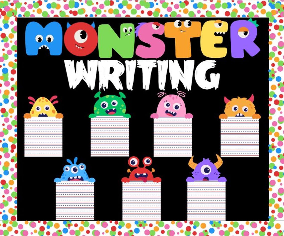 Monster Writing Halloween Theme Bulletin Board Set Digital Download ...
