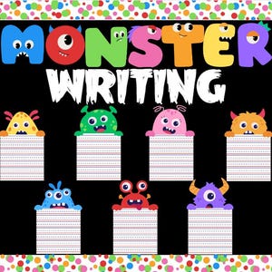 Monster Writing Halloween Theme Bulletin Board Set Digital Download ...