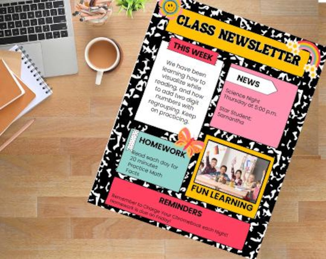Back to School Groovy Retro Composition Theme Newsletter Google ...