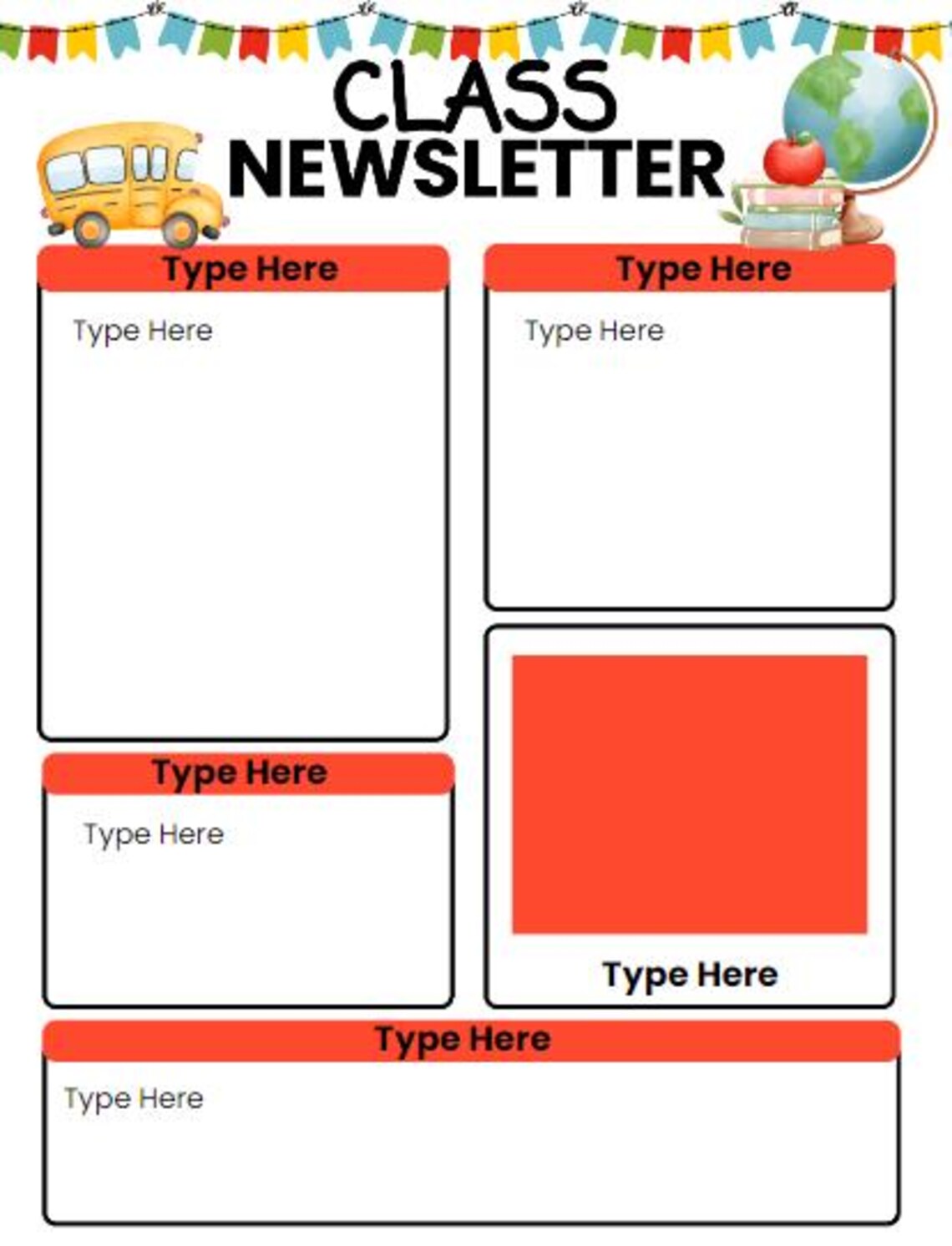 Year Long Editable Class Newsletter Back to School Teacher Fillable ...
