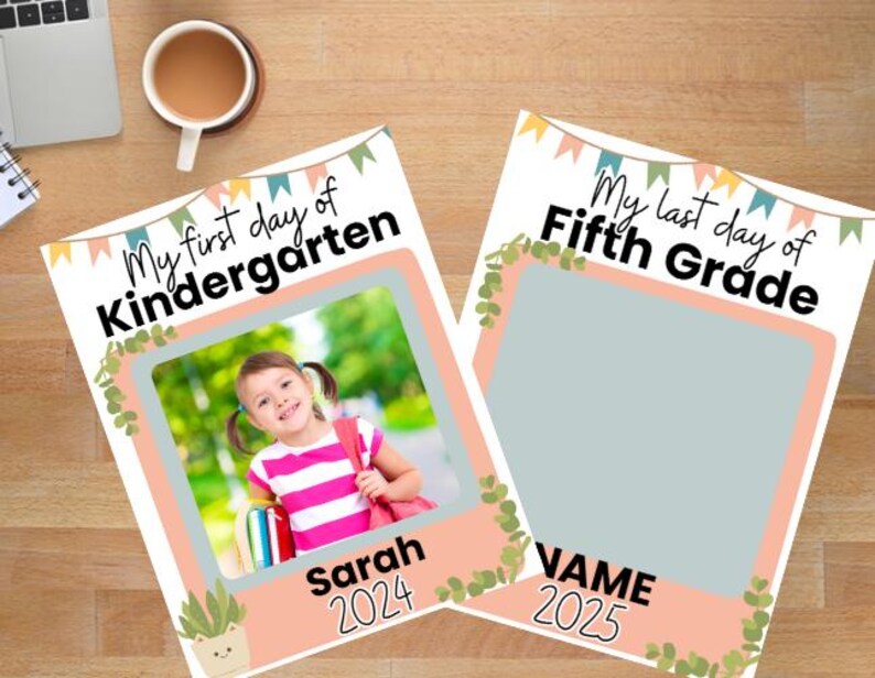 Back to School Boho Succulent First & Last Day of School 24-25 Photo ...